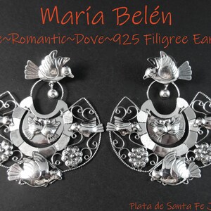Maria Belen~ Romantic~"doves in Flight"~wide Filigree Mexican~925 ...
