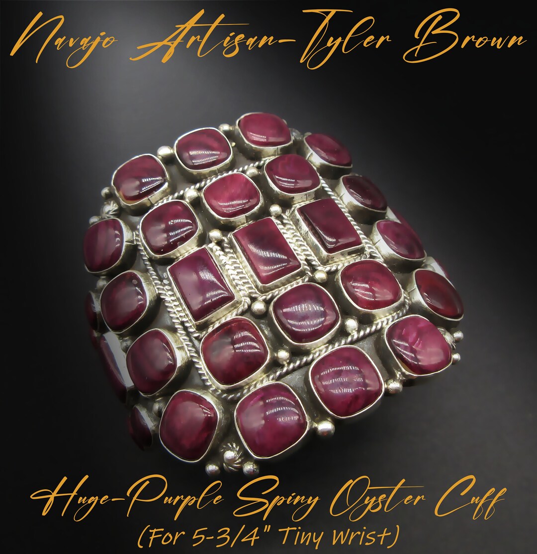 Navajo Artisan-tyler Brown-gorgeous-dark Purple Spiny Oyster Cluster ...