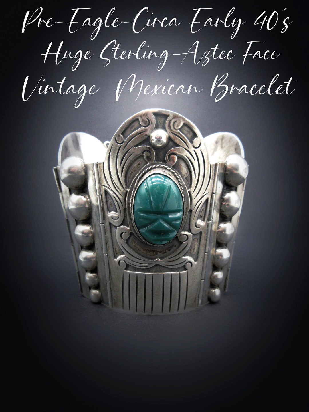 Skillfully Designed-pre-eagle-circa Early 1940's Mexican-6 Panel Aztec ...