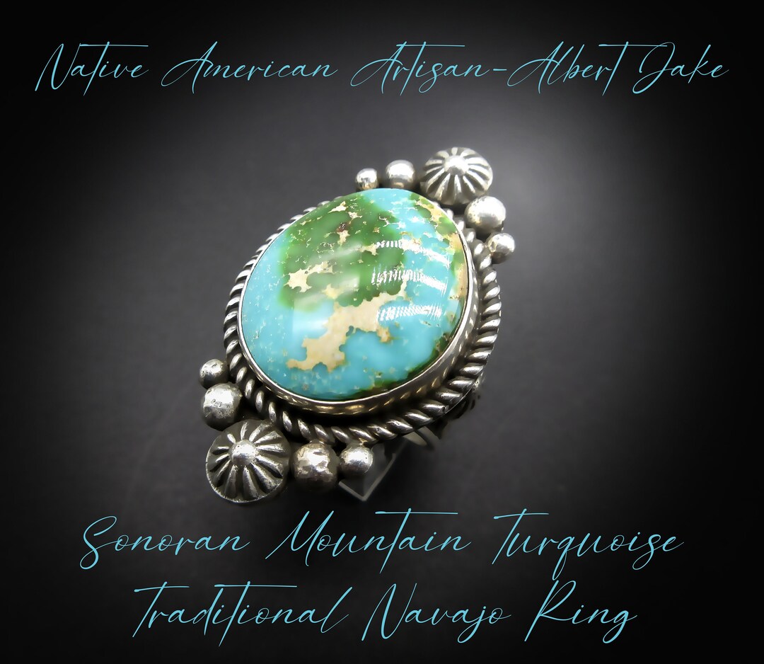 Native American Artisan-albert Jake-picturesque Cut of Blue/green ...
