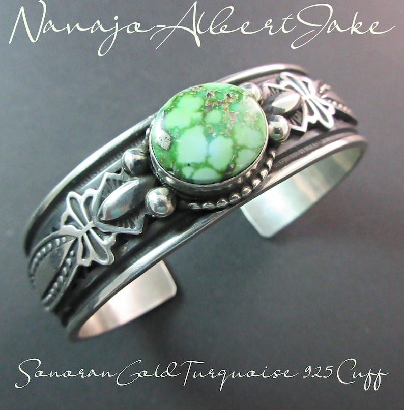 Navajo/zuni Artisan-albert Jake-lime-ish Green Sonoran Turquoise-925 ...