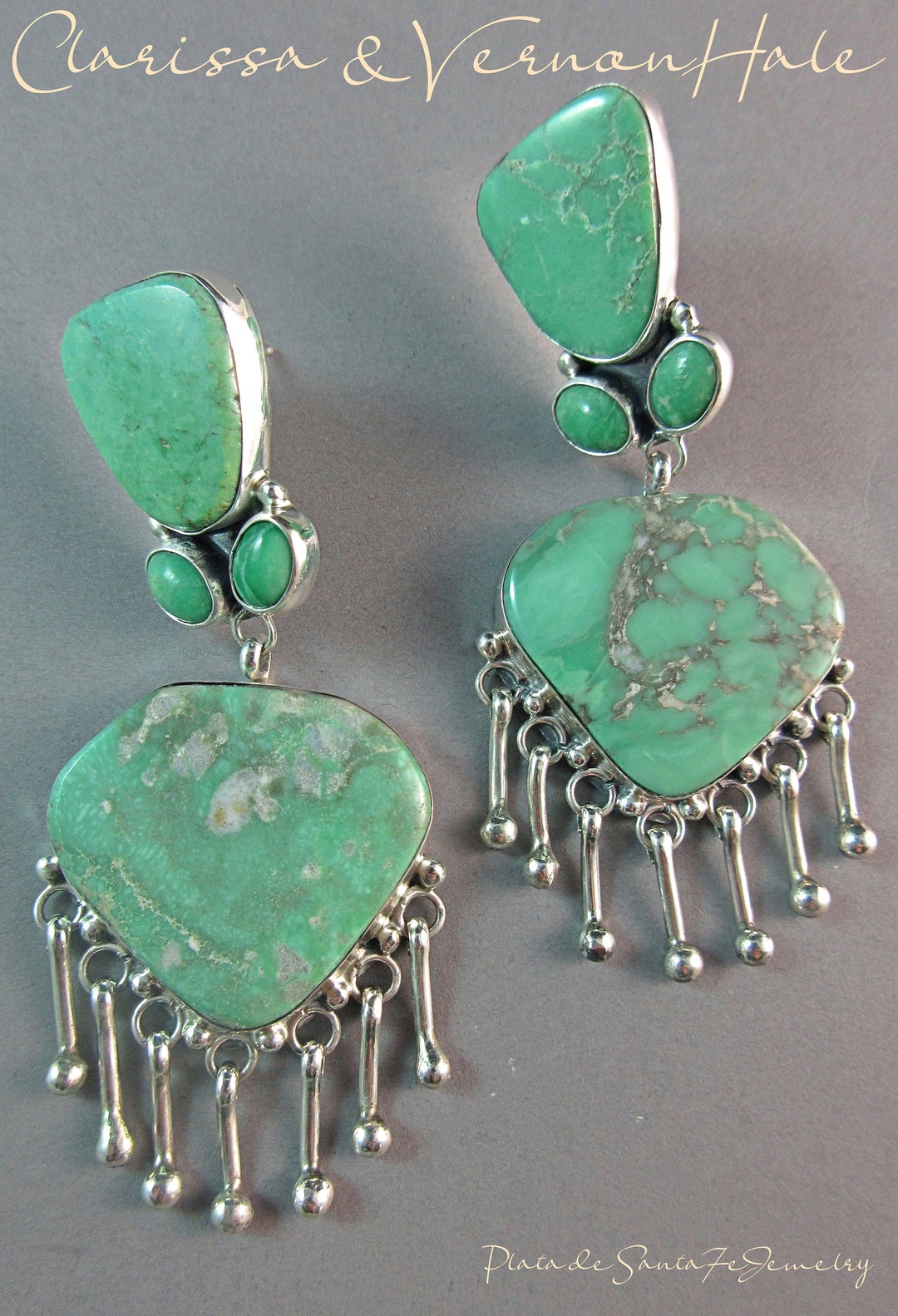 Navajo Artisans-clarissa & VERNON Hale-hand Cut-mint Green Variscite ...