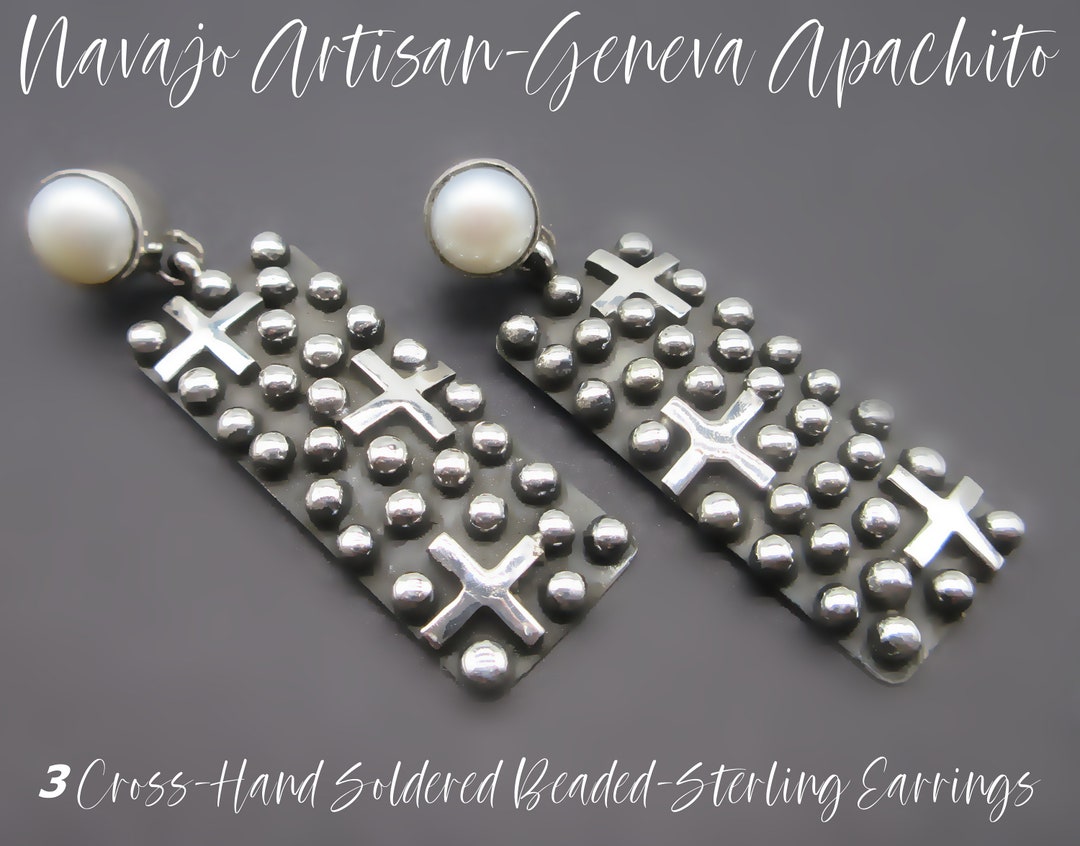 Navajo Artisan-geneva Apachito-fresh Water Pearl-hand Soldered Beads ...