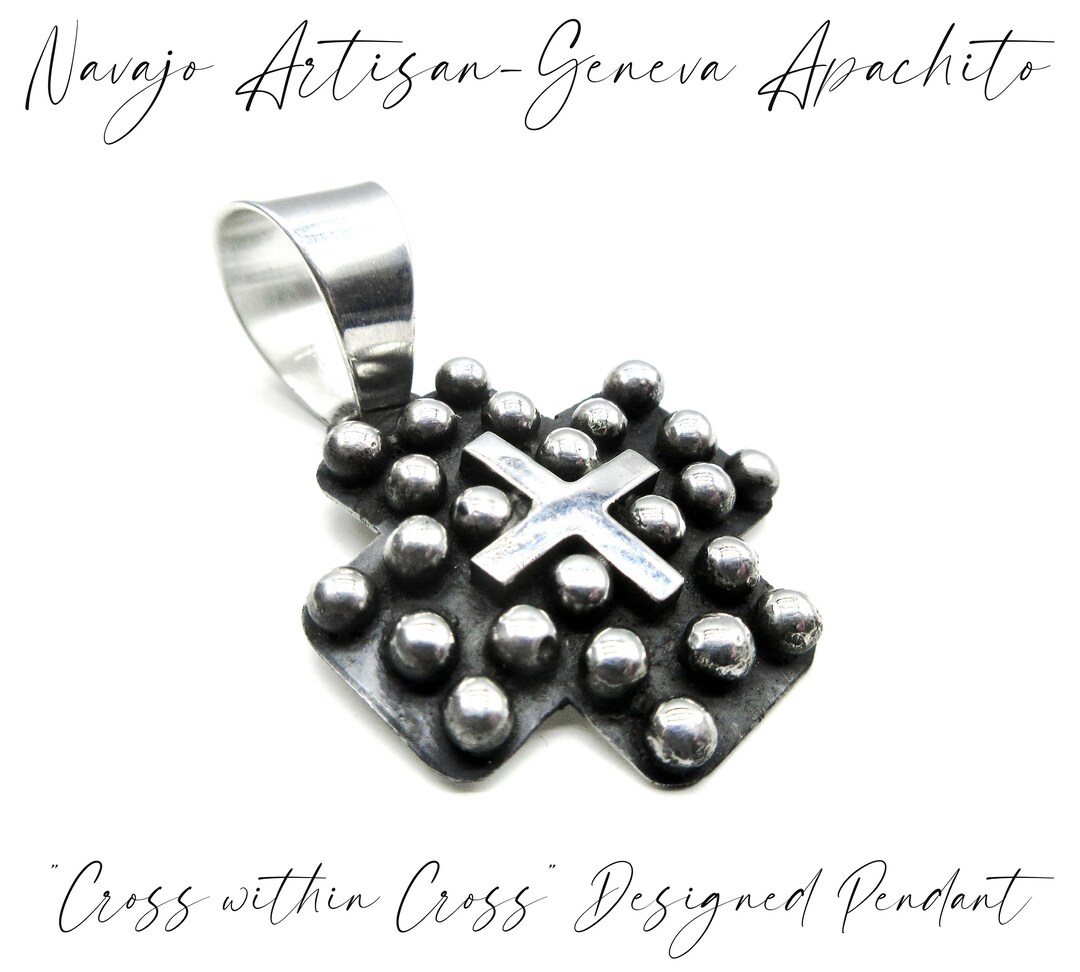 Navajo Artisan-geneva Apachito-sterling "cross Within Cross" Design ...