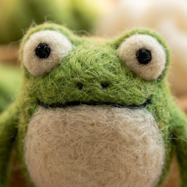 Grumpy Frog Needle Felting Kit | Beginner Friendly Desk Pet (6.5cm) - Etsy