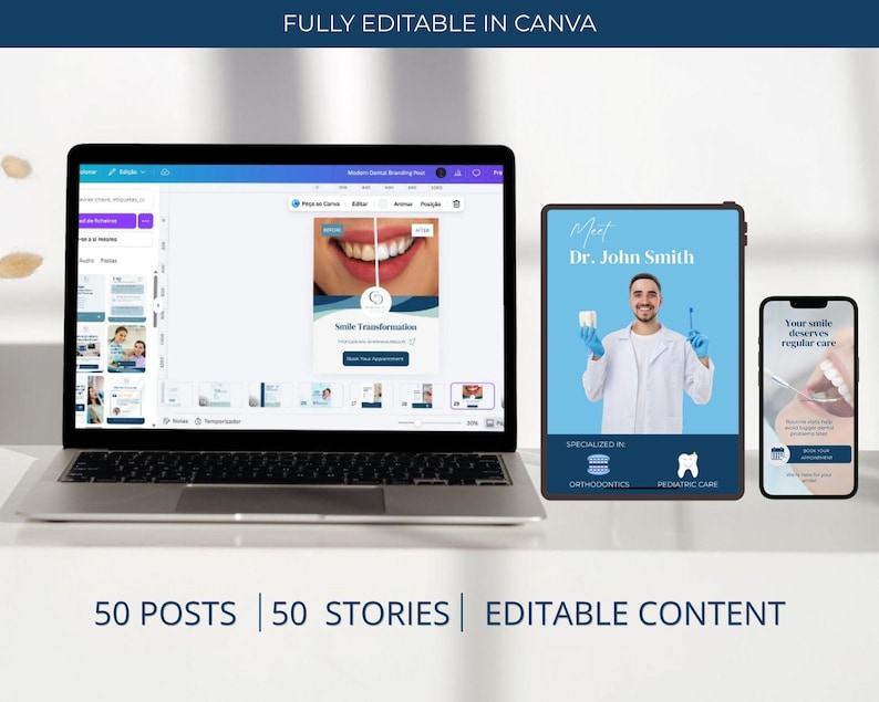 Dental Canva Templates for Instagram | Dental Social Media Pack ...