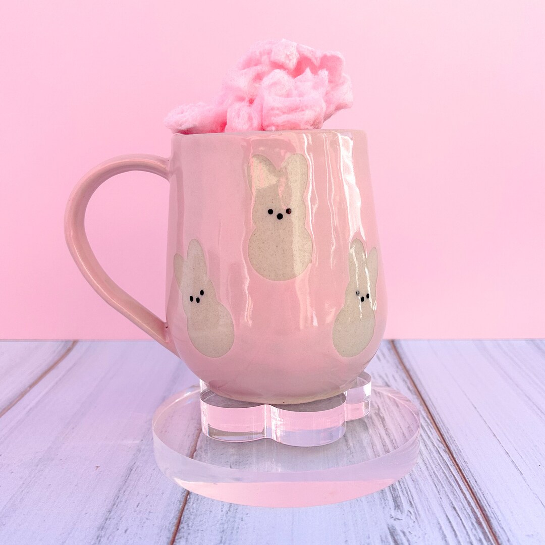 Pink Bunny Spring Ceramic Mug, Spring Gift for Her, Retro Spring Mug ...