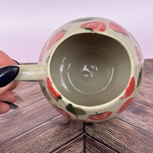 Strawberry 12 Ounce Ceramic Mug, Mug Handmade, Gardener Gift Idea ...