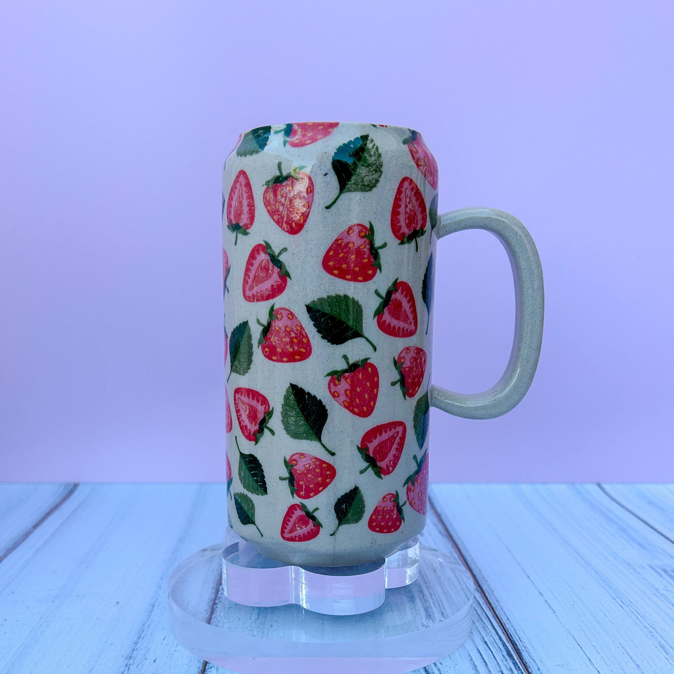 Strawberry Tumbler Ceramic Mug, Ceramic Mug Handmade, Gardener Gift ...