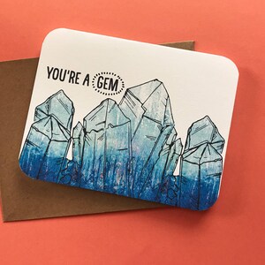 You're A Gem Card, Thank You Card, Merci Card, Graduation Card, Best ...