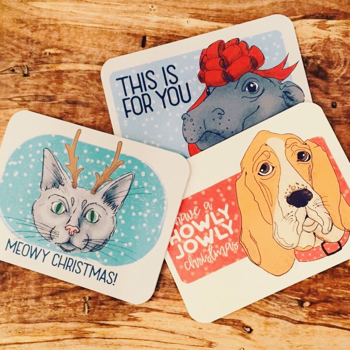 Christmas Cat | Meowy Christmas | Holiday Card for Cat Lovers | Antlers ...