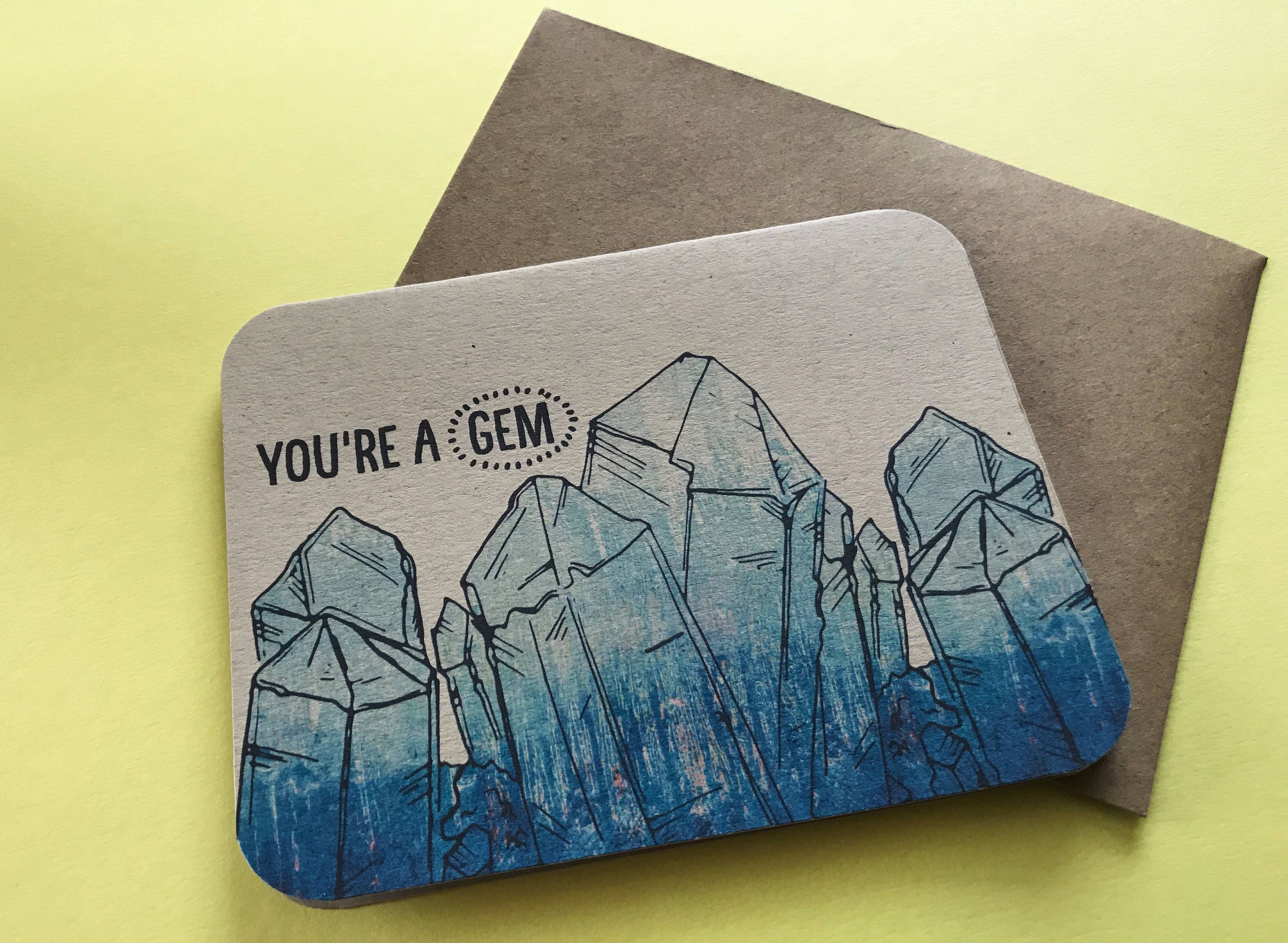 You're A Gem card thank you card merci card graduation | Etsy