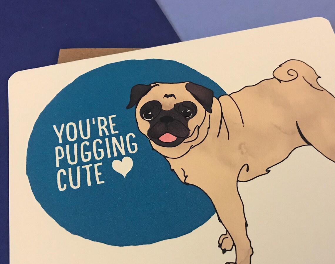You're Cute Pug Card Pugs Before Drugs Pug Life Card | Etsy