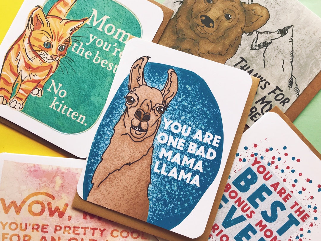 Mama Llama Mothers Day Card | One Bad Mama Llama Card for Mom - Etsy