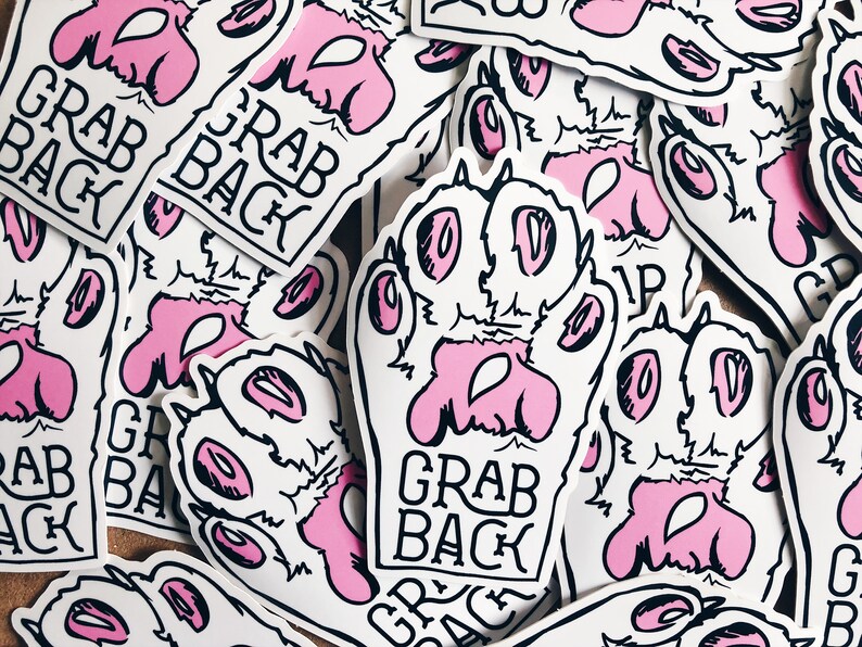 Feminist Vinyl Sticker GRAB BACK Pussy Grabs Back Decal - Etsy