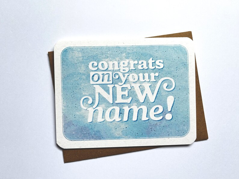 Congrats on Your New Name Trans Name Change Card - Etsy