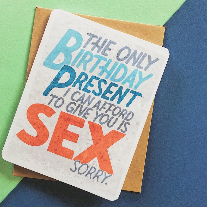 Birthday Sex Happy Birthday Boyfriend Card Girlfriend Etsy 6766