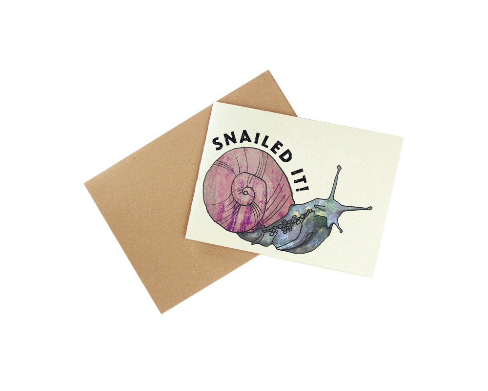 Snailed It good job card Graduation Card funny | Etsy