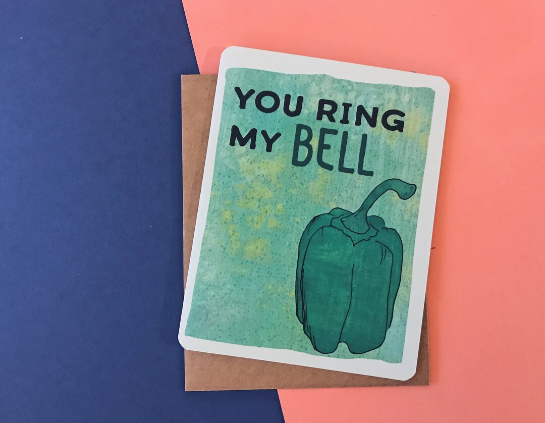 Ring My Bell Pepper Card: Funny Food Pun Love Card - Etsy