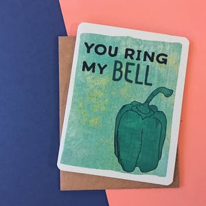 Ring My Bell Pepper Card: Funny Food Pun Love Card - Etsy