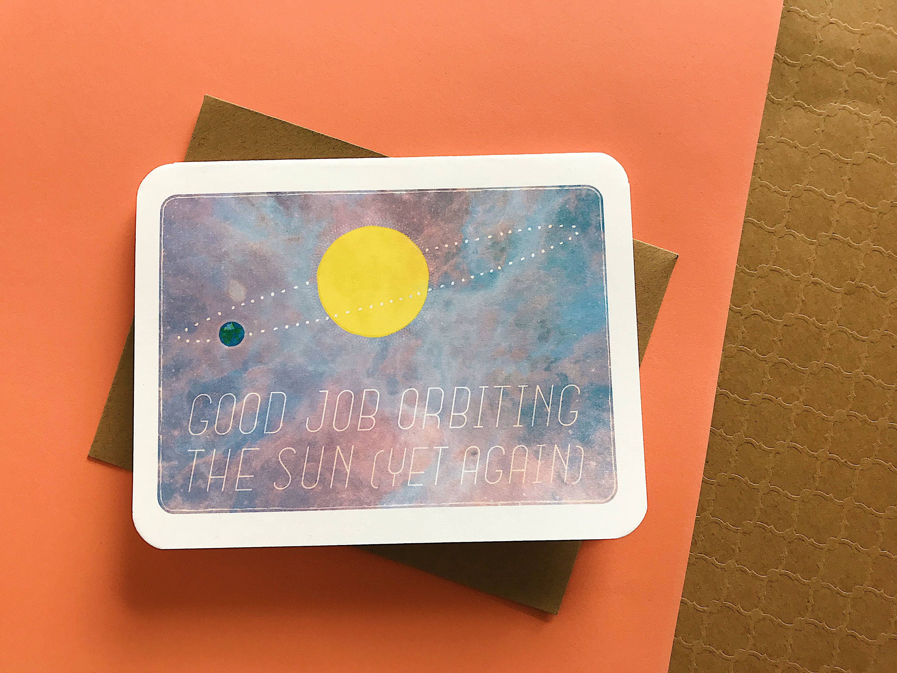 Orbit the Sun Birthday Card: Galaxy Geek Space Nerd - Etsy