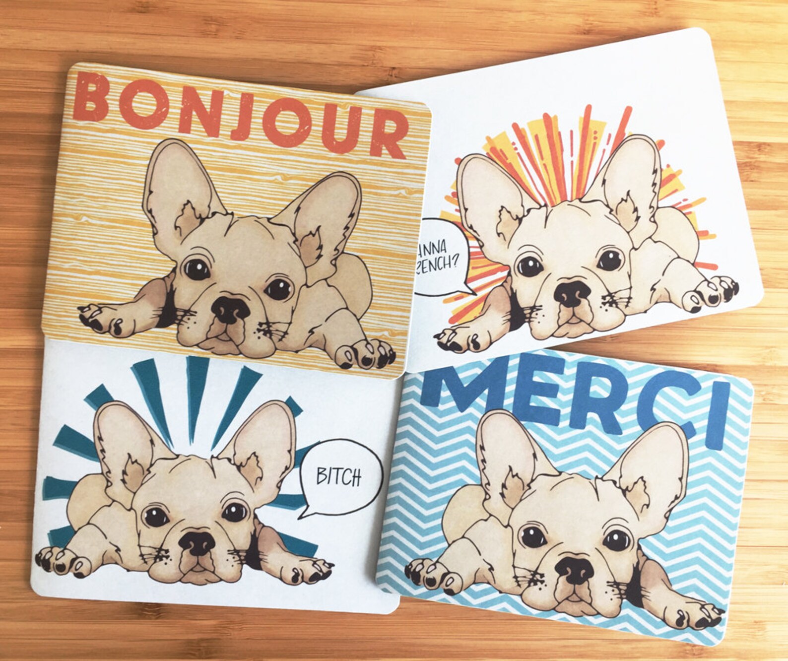 Bonjour Card | Miss Your Face | Bonjour Bebe | Why Hello Weekend | Dog ...