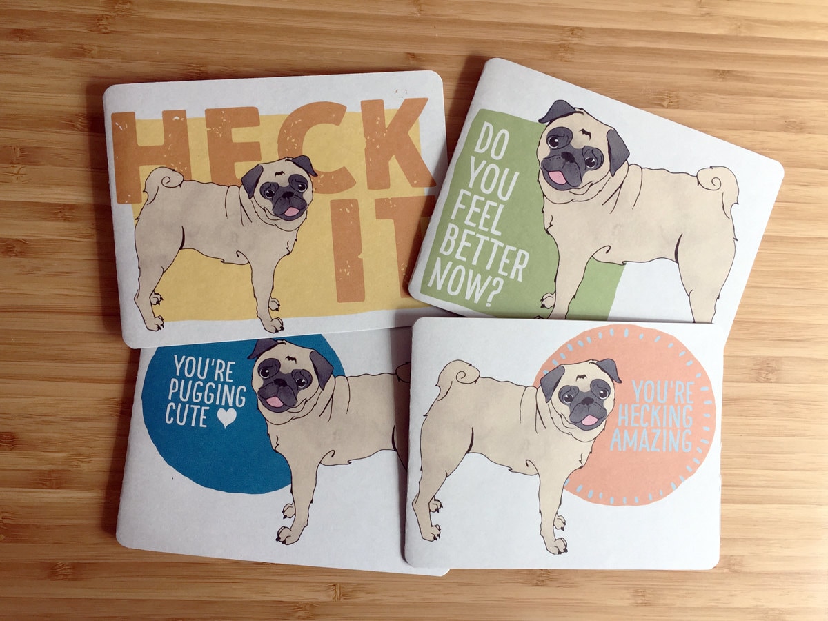 Funny Feel Better Soon Card Pug Cheer up Card Get Well | Etsy