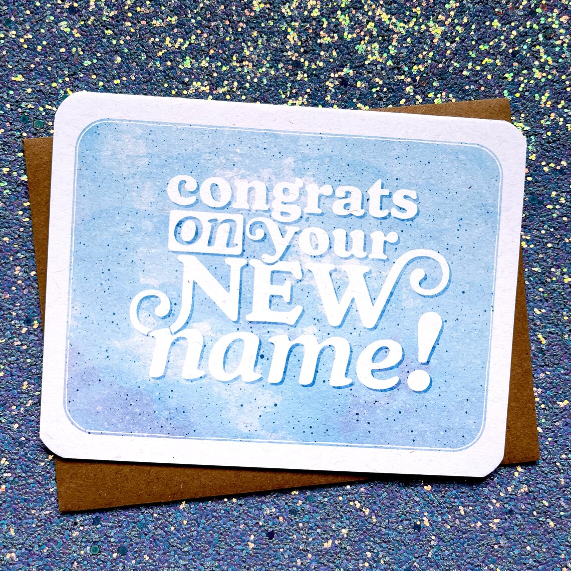 Congrats on Your New Name Trans Name Change Card - Etsy