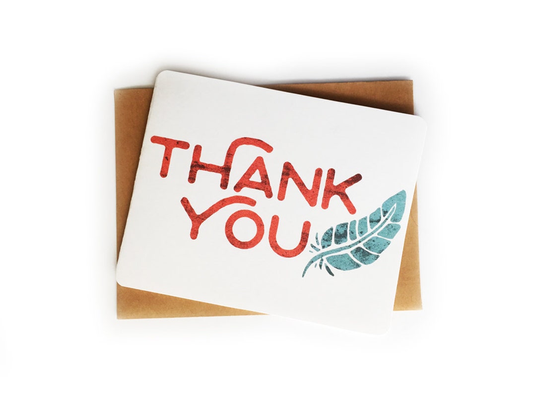 Feather Thank You Card You're the Best Card Bright - Etsy