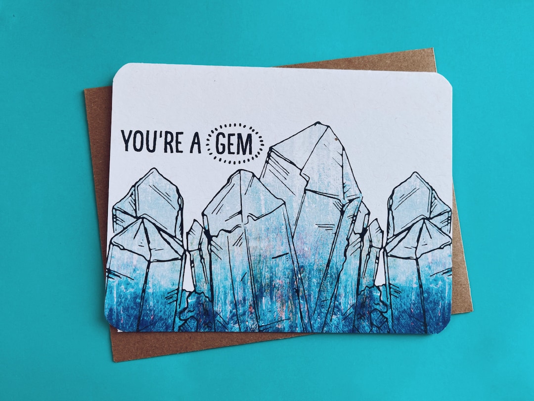 You're A Gem Card, Thank You Card, Merci Card, Graduation Card, Best ...