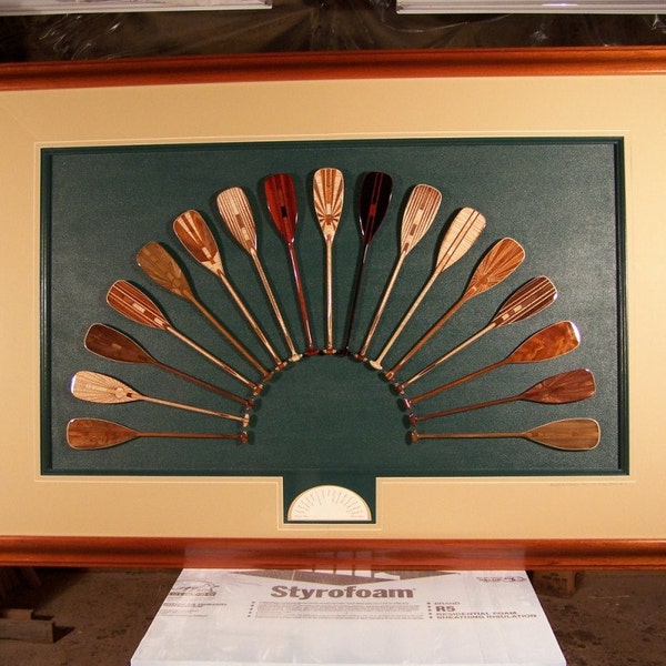 1/3rd Scale Wooden Canoe Paddle, salt & Pepper Design, Curly Maple and ...