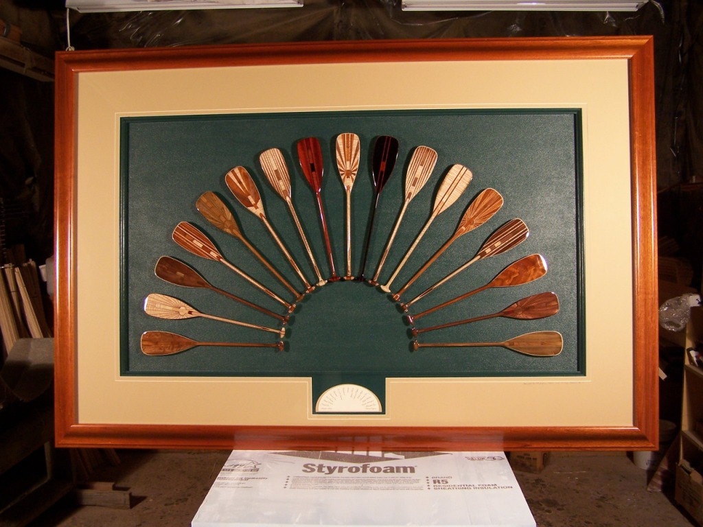 Framed Canoe Paddle Collection, 1/3rd Scale S-blade Paddles, Custom ...