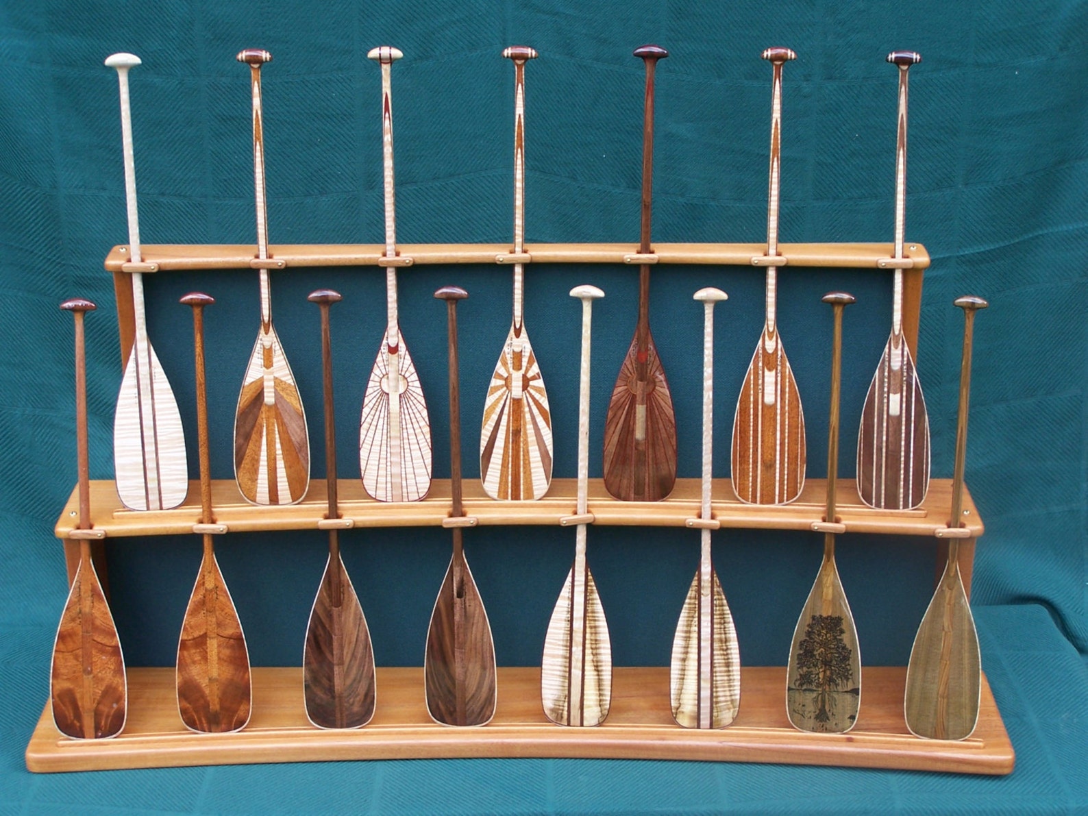 Framed Canoe Paddle Collection, 1/3rd Scale S-blade Paddles, Custom ...