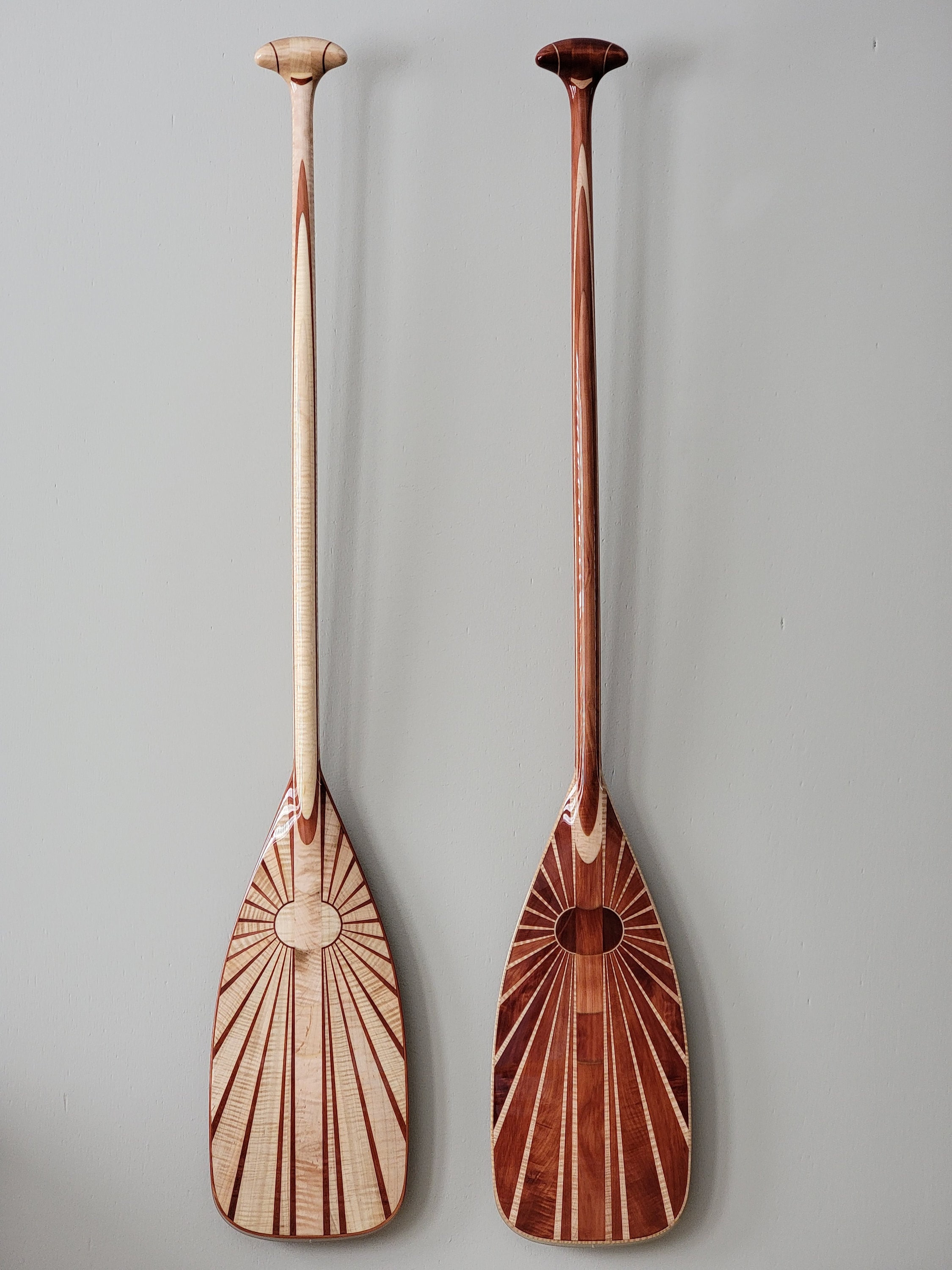 Two Canoe Paddles, 5 Degree, Single-bend S-blade, "gig Harbor Sunrise ...