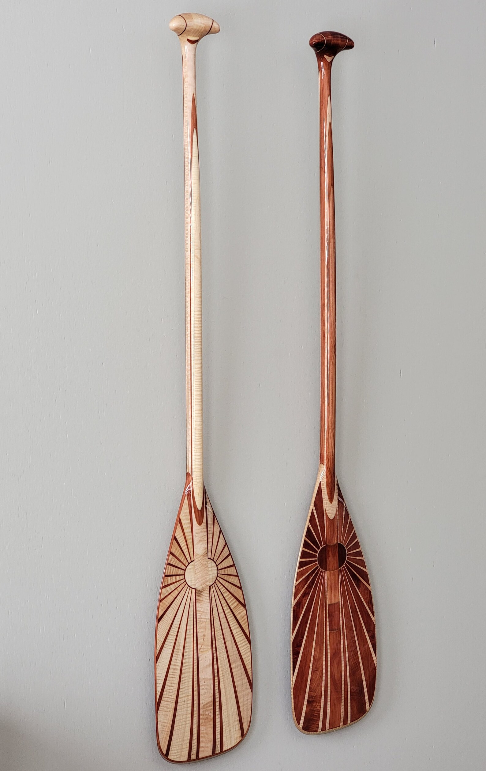 Two Canoe Paddles, 5 Degree, Single-bend S-blade, gig Harbor Sunrise ...