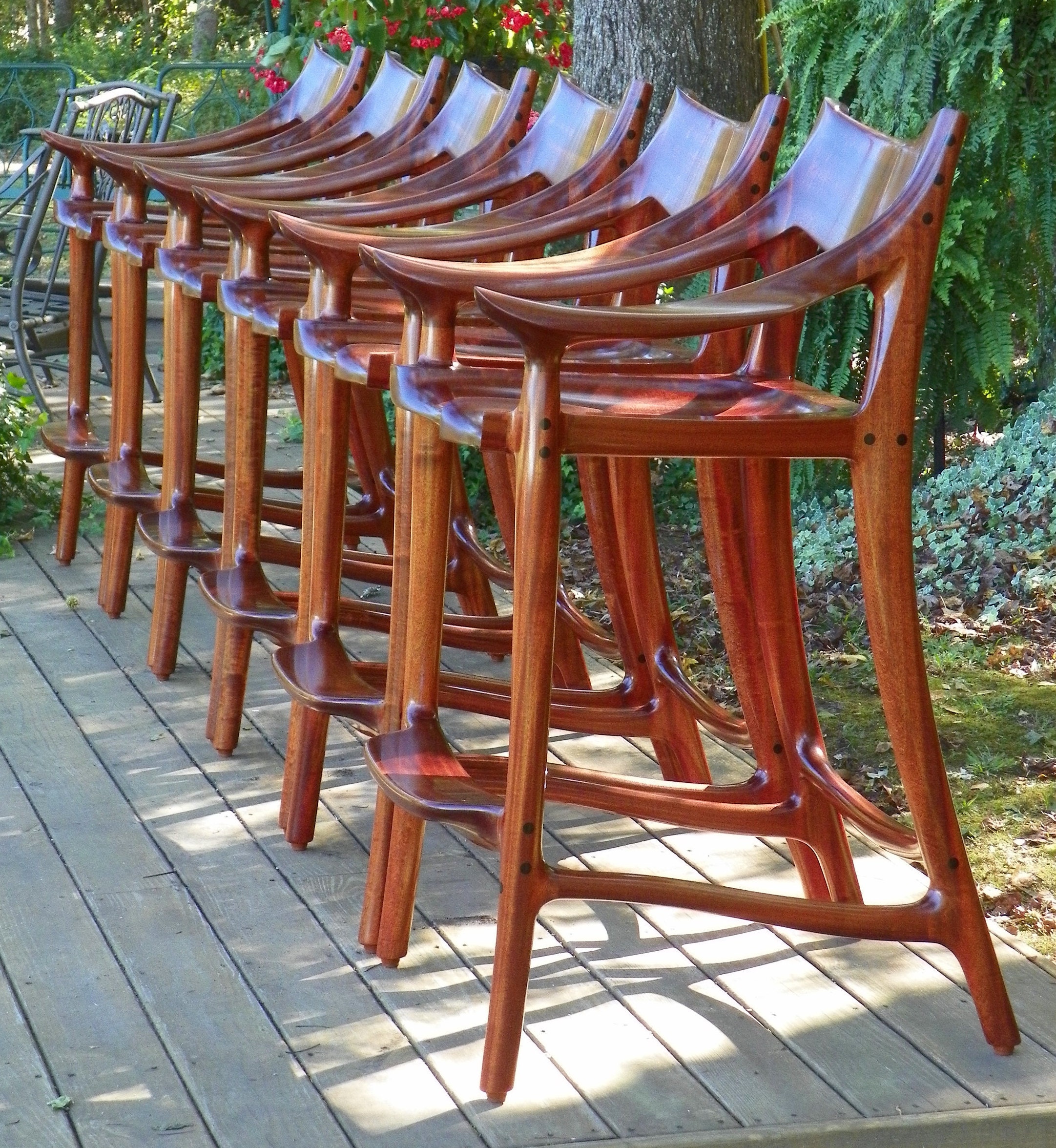 Bar Stool, Sapele, Basic Maloof Low Back Chair Design With Many ...