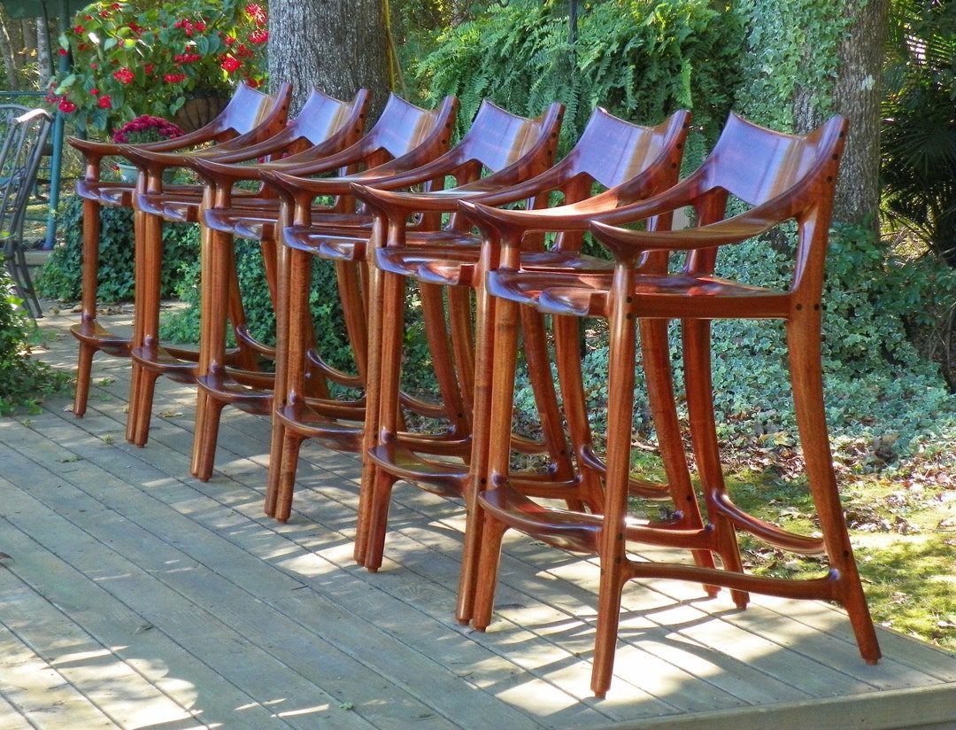 Bar Stool, Sapele, Basic Maloof Low Back Chair Design With Many ...