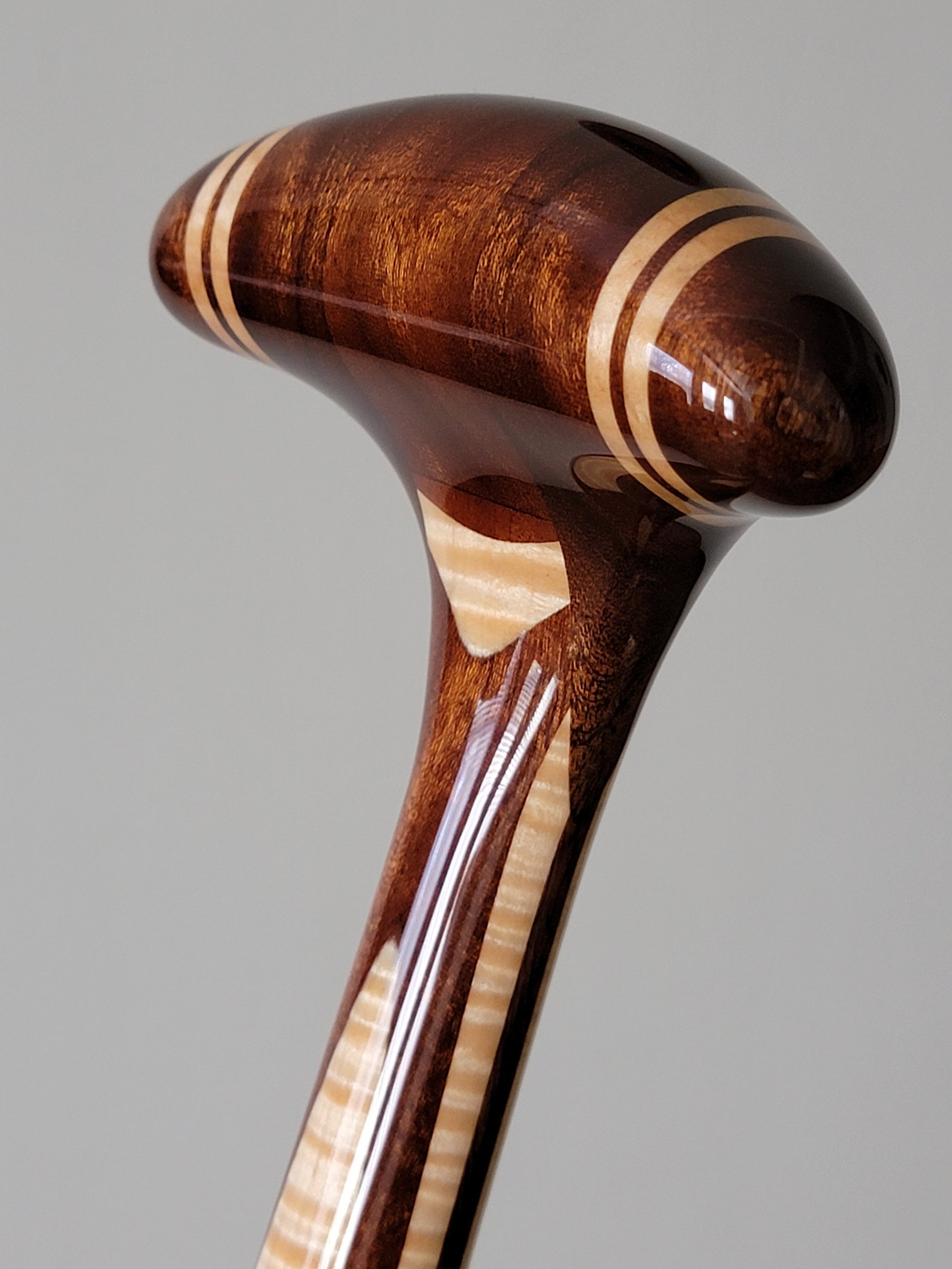 Canoe Paddle, 5 Degree, Single-bend S-blade "sunrise", Sapele and Curly ...