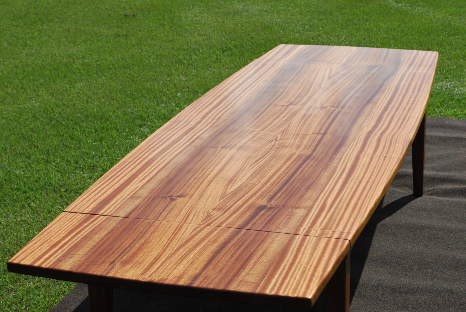 Dining Table, Book-matched, Solid Ribbon-grained Sapele, 11 Feet Long X ...