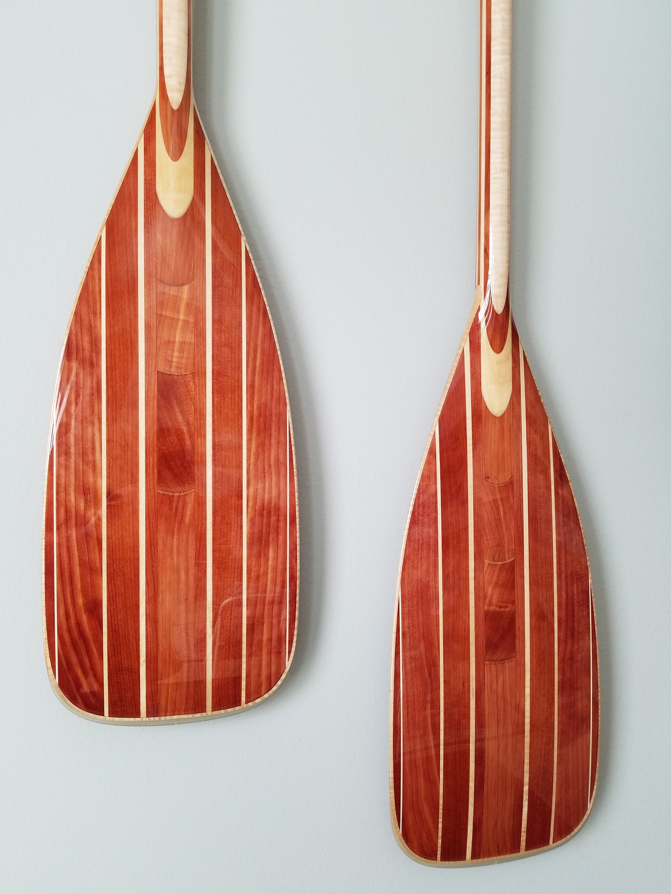 Canoe Paddles, Pair, 5 Degree, Single Bend S-blade, "red Beauty", With ...