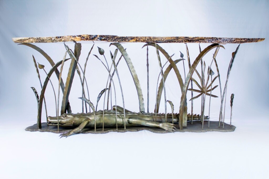 Alligator Table, "bayou Blues" - Etsy