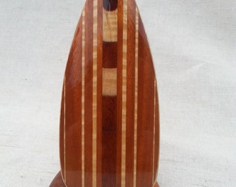 1/3rd Scale Wooden Canoe Paddle, salt & Pepper Design, Curly Maple and ...
