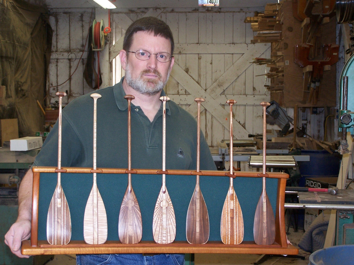 Framed Canoe Paddle Collection, 1/3rd Scale S-blade Paddles, Custom ...