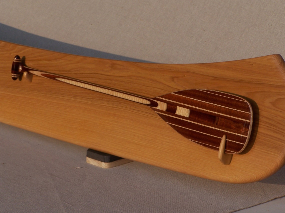 Wooden Canoe Paddle Display Holder, Displays Two 1/2 Scale Paddles ...