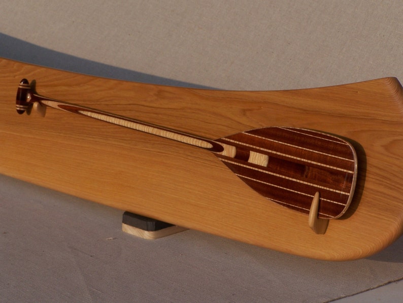 Wooden Canoe Paddle Display Holder, Displays Two 1/2 Scale Paddles ...