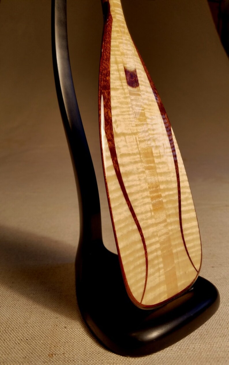 Wooden Canoe Paddle on Ebony Display Stand, 1/3rd Scale, "white Beauty ...