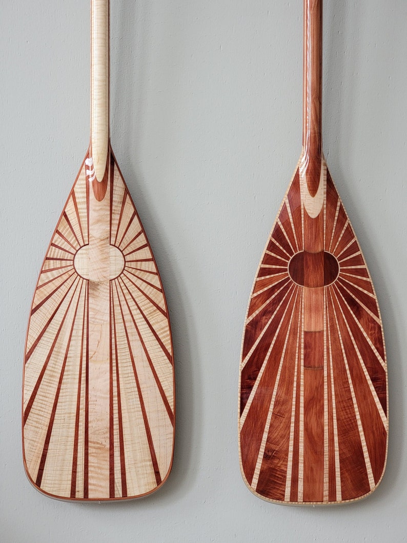 Two Canoe Paddles, 5 Degree, Single-bend S-blade, "gig Harbor Sunrise ...