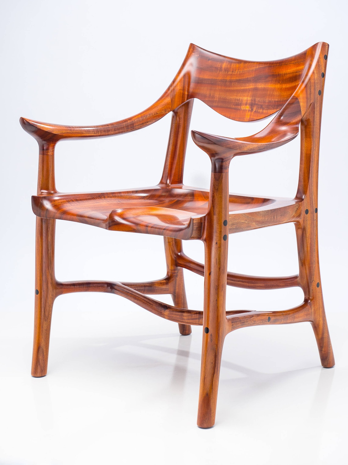 Wooden Armchair Built From Instrument Grade, Curly Acacia Koa, for ...