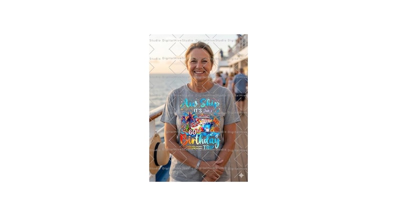 60th Birthday Cruise Ship Graphic: Tropical Vacation Design (digital ...