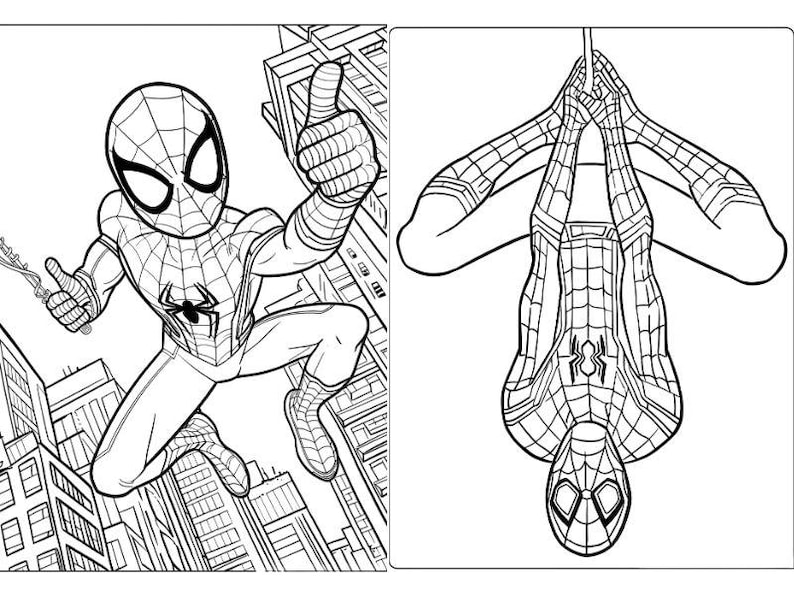 Spider-man Coloring Pages for Kids, Action-packed Fun Book (digital ...